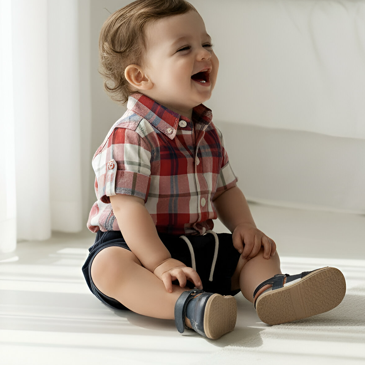 Baby Boys Sonny Short - Navy Linen – Love Henry